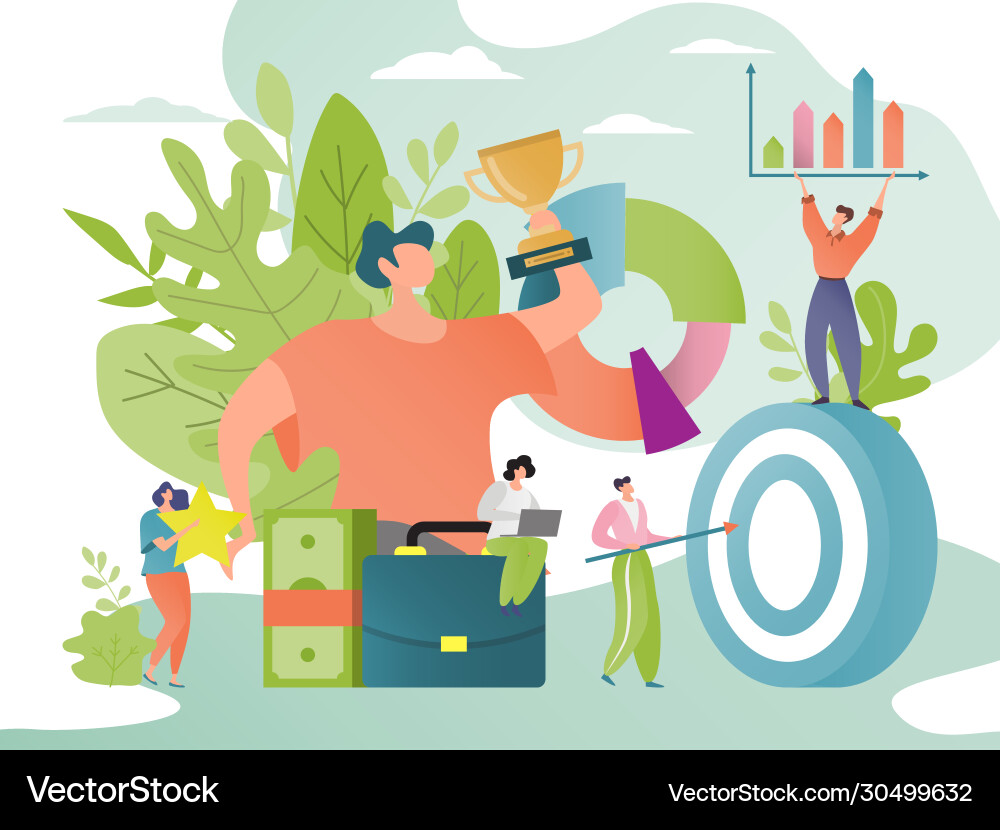 Team winner teamwork business Royalty Free Vector Image