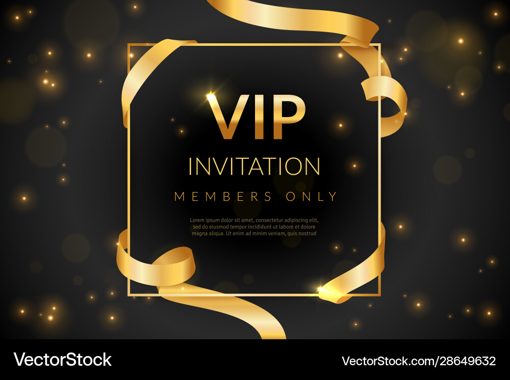 Vip luxury gift card invitation coupon Royalty Free Vector