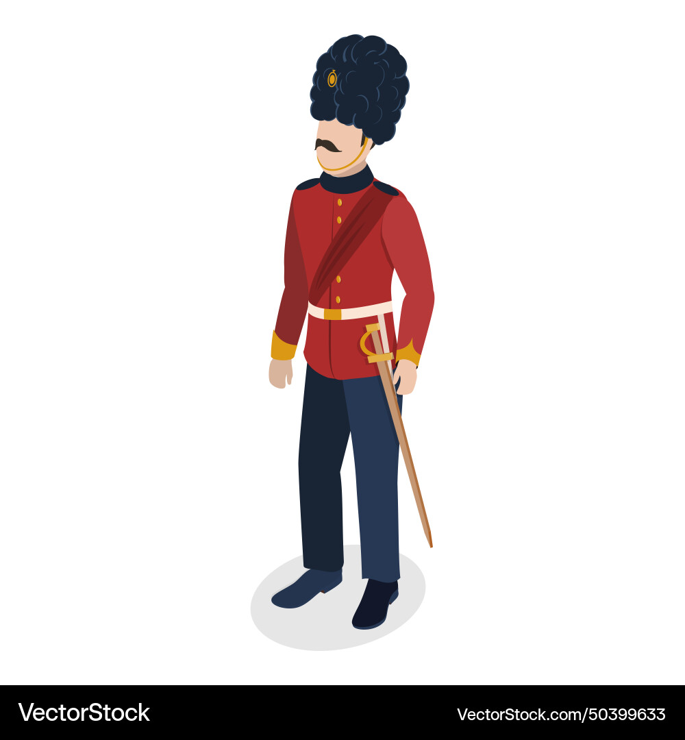 3d isometric flat set of british people Royalty Free Vector