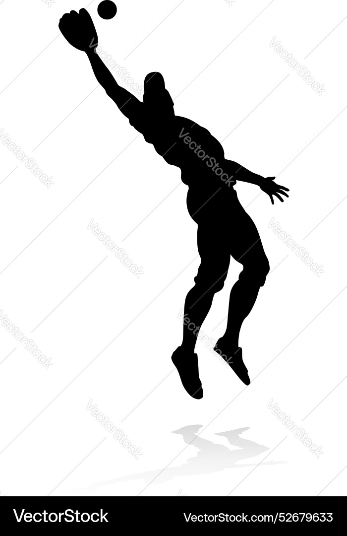 Baseball player silhouette Royalty Free Vector Image