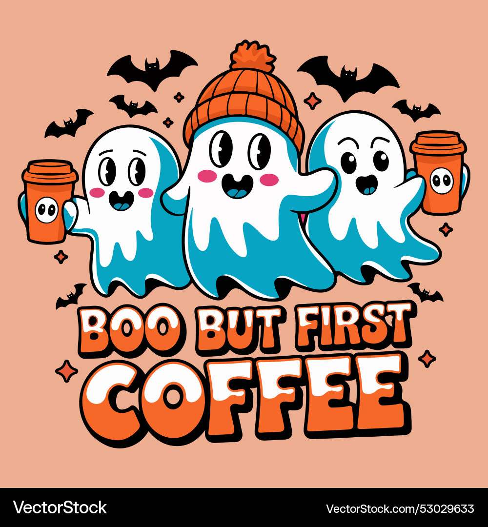 Boo but first coffee t-shirt design Royalty Free Vector