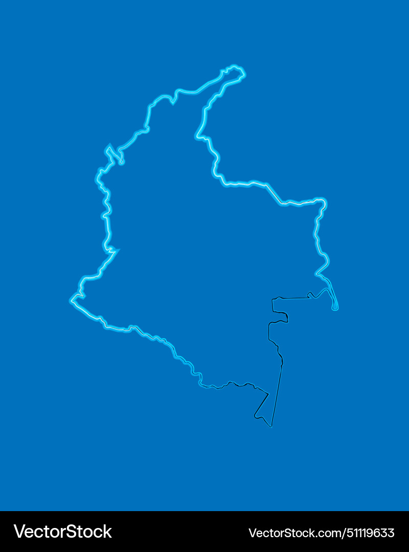 Columbias map with neon effect Royalty Free Vector Image