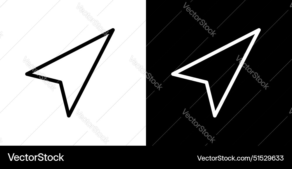 Navigation icon set compass tool arrow symbol gps Vector Image
