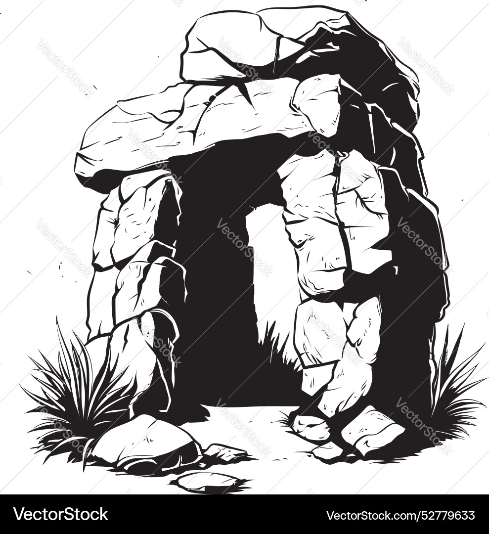 Stone age ancestors prehistoric cave logo design Vector Image