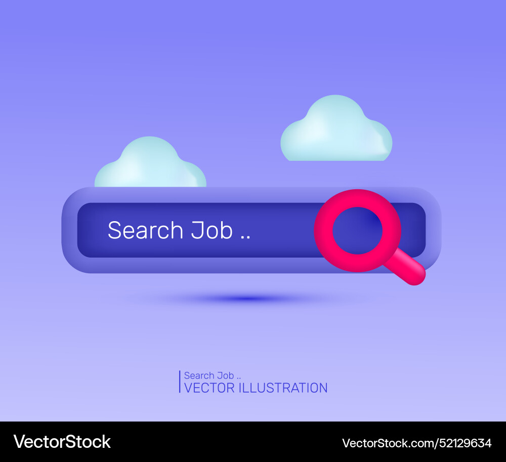 3d icon realistic searching job human resource Vector Image