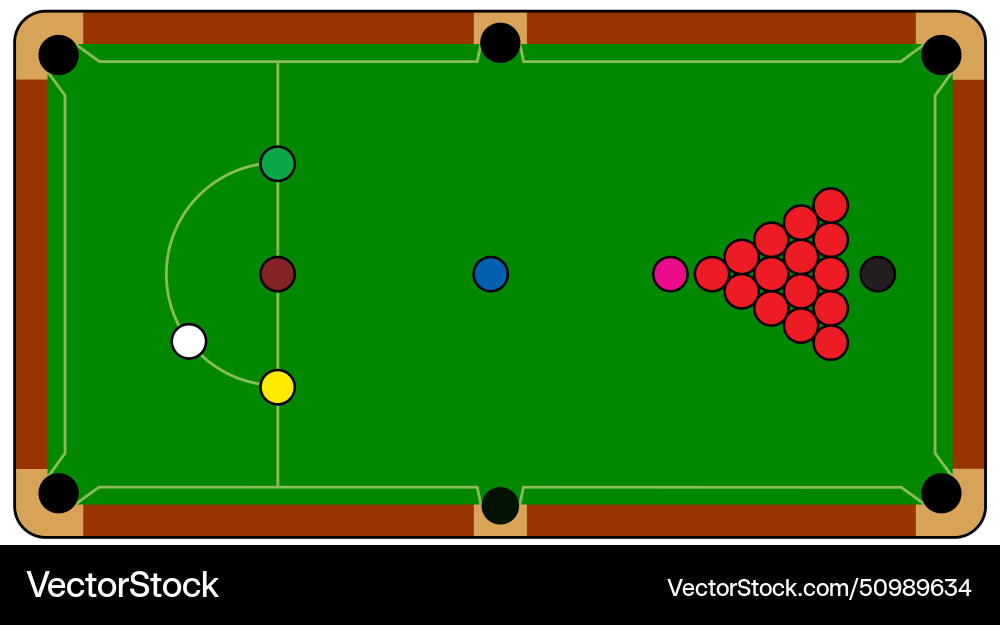 Billiard balls racked in triangle billiards Vector Image