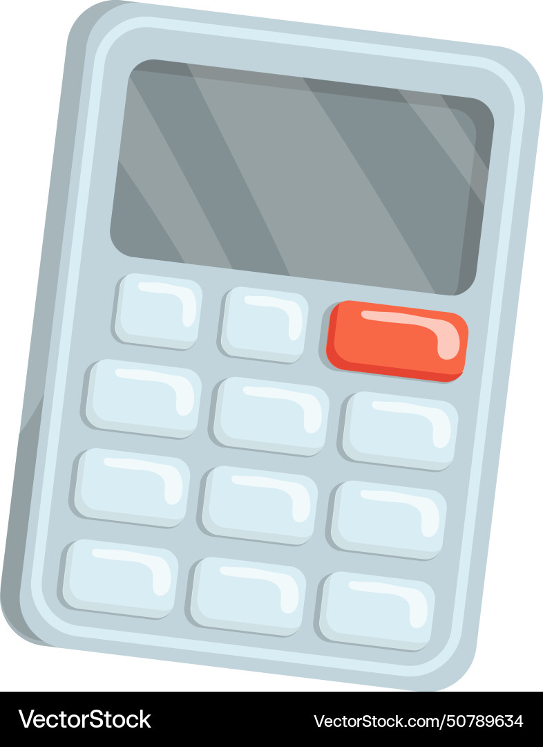 Calculator cartoon icon math education Royalty Free Vector