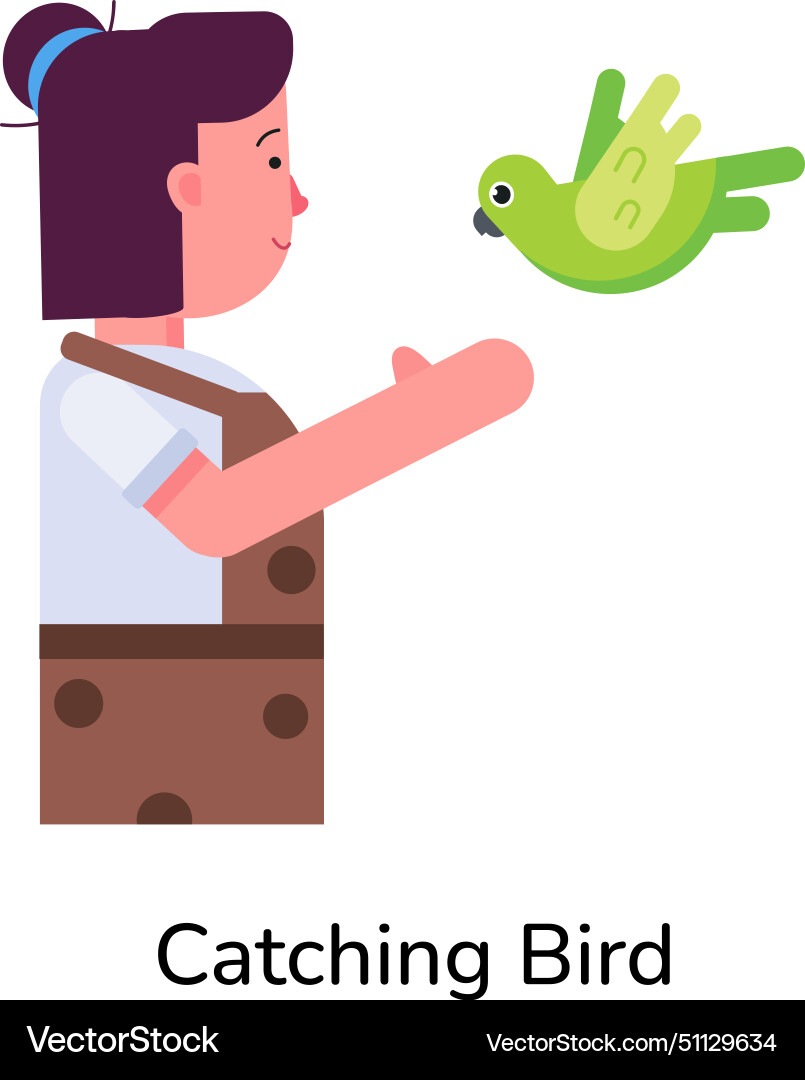 Catching bird Royalty Free Vector Image - VectorStock
