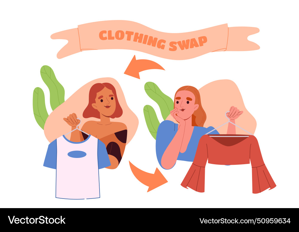 Clothing swap concept Royalty Free Vector Image