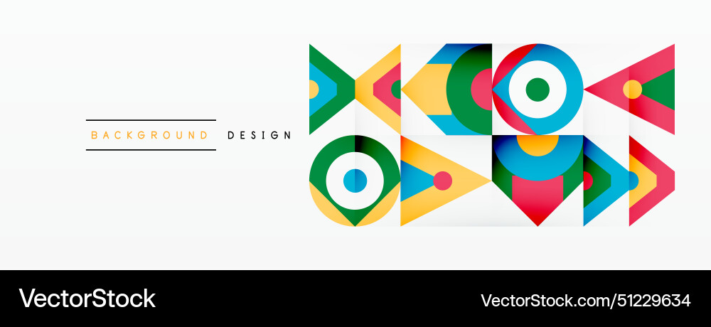 Colorful geometric design with arrows circles Vector Image