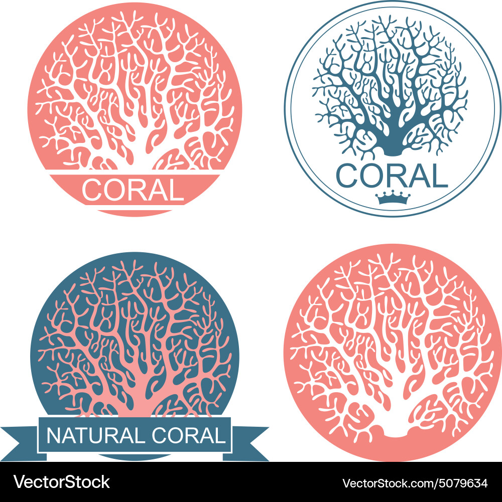 Coral Reef Emblem Royalty Free Vector Image - VectorStock