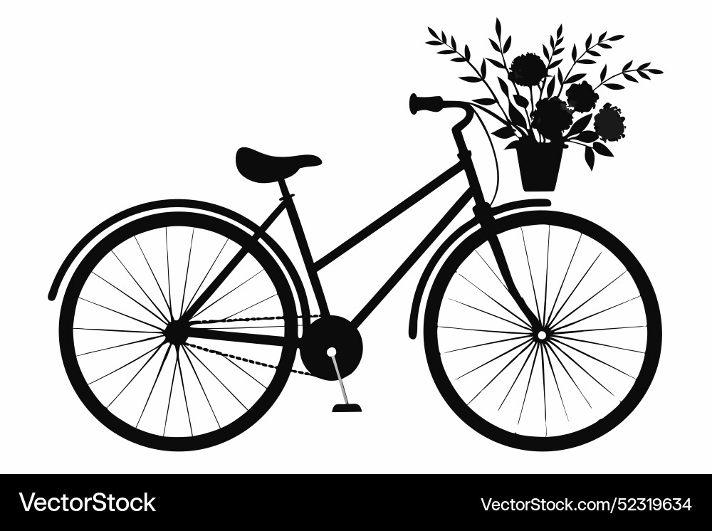 Cycle decoration by flower bouquet o Royalty Free Vector