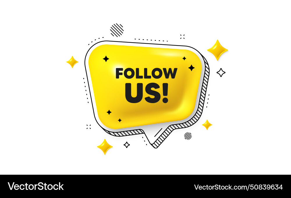 Follow us tag special offer sign chat speech Vector Image