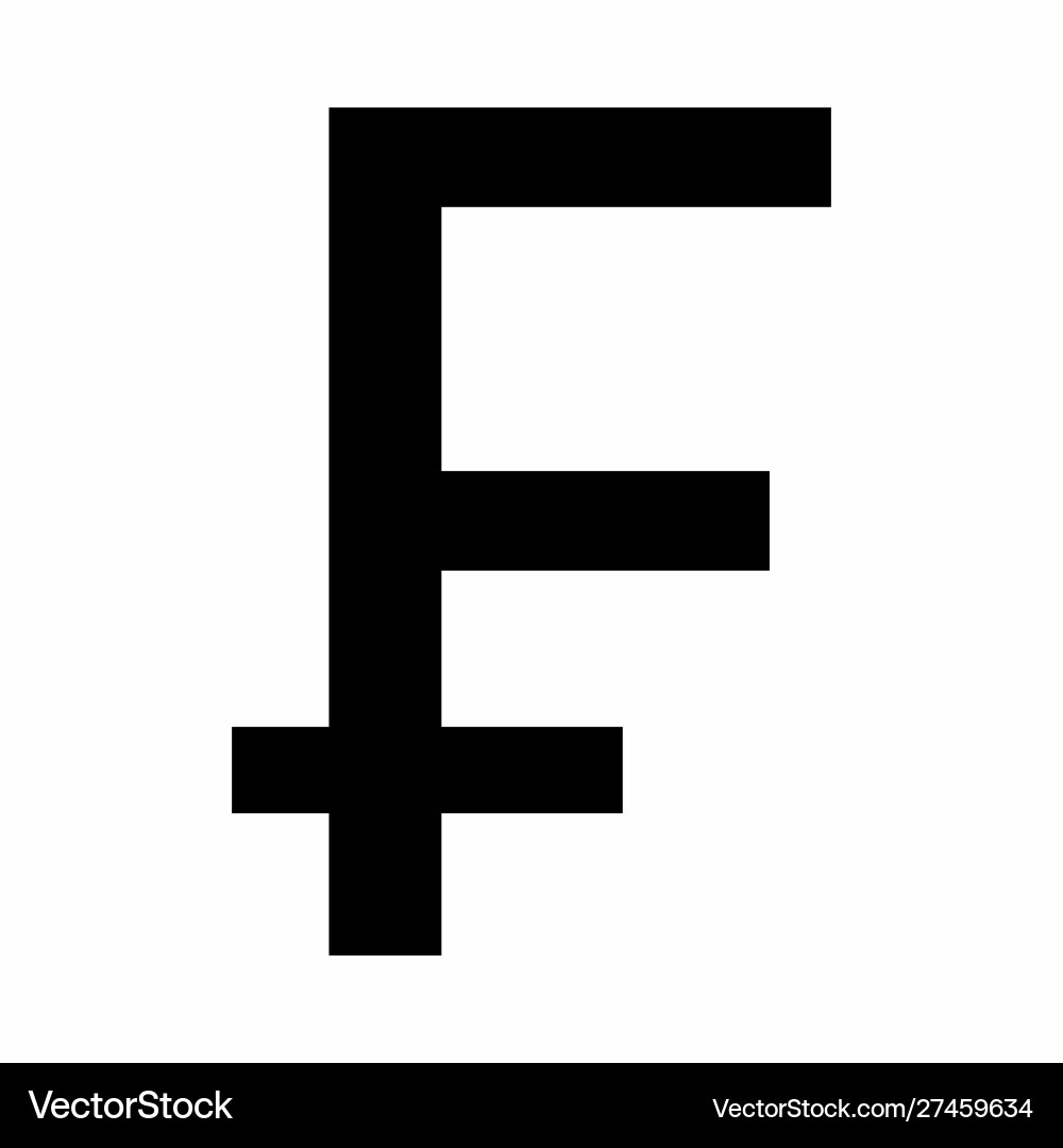 French franc currency symbol Royalty Free Vector Image