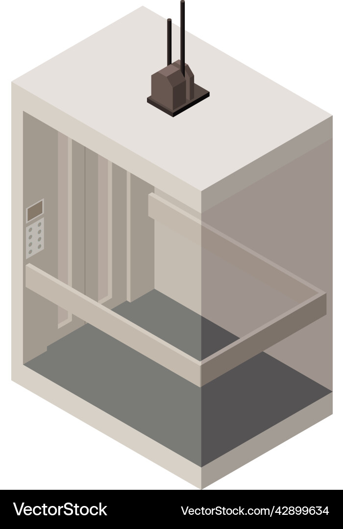 Glass lift cabin composition Royalty Free Vector Image