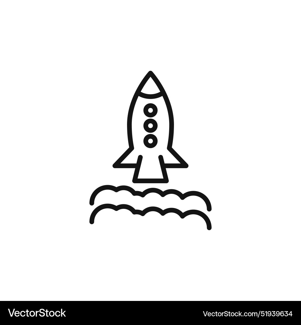 Launch startup project icon logo sign outline Vector Image