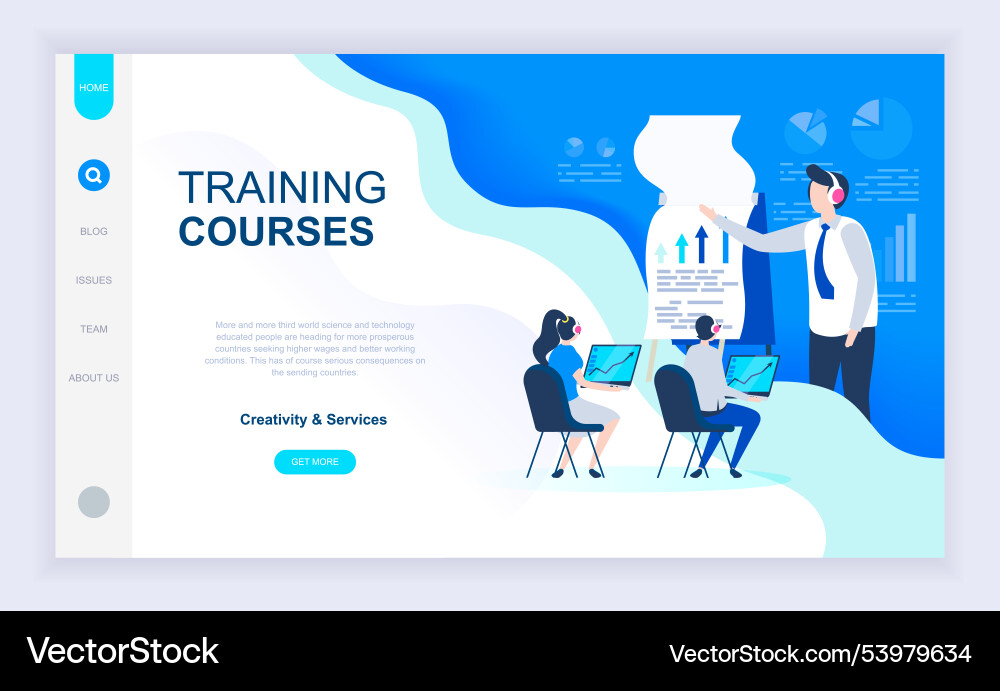 Modern flat design concept of training courses Vector Image