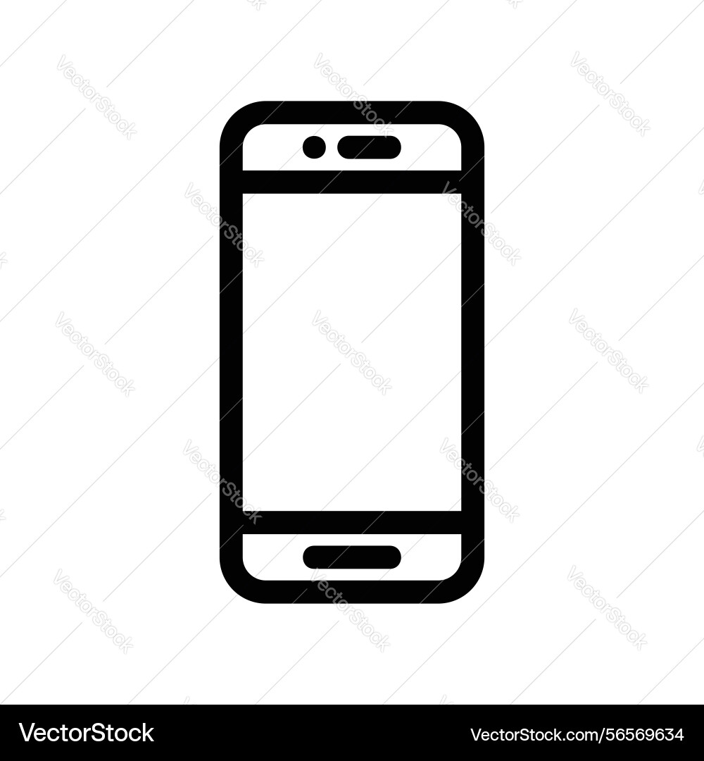 Modern smartphone device icon with simple black Vector Image