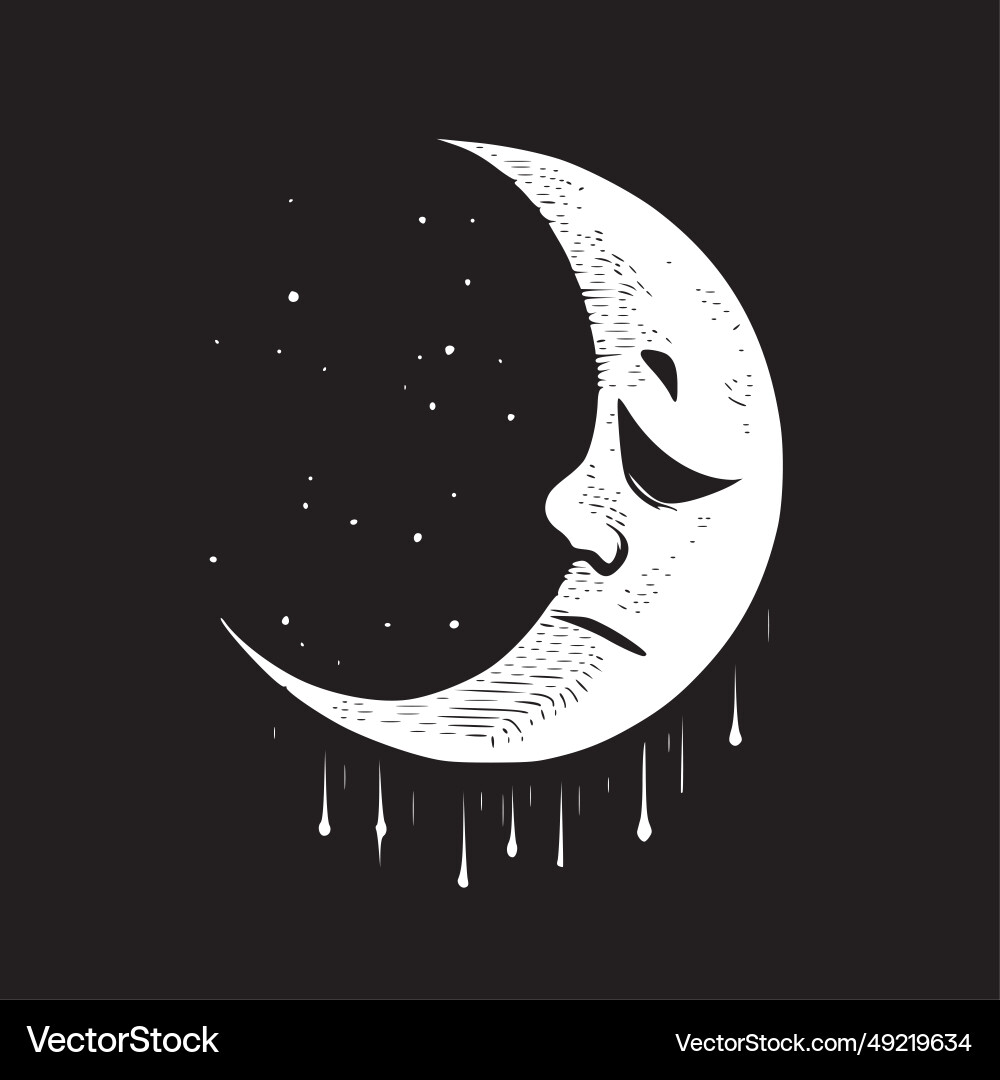 Mond - minimalistische und einfache Silhouette Vektorbild