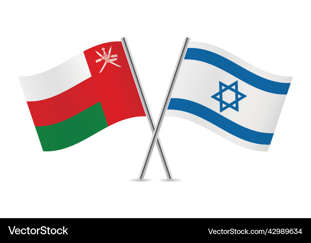 Oman and israel crossed flags Royalty Free Vector Image