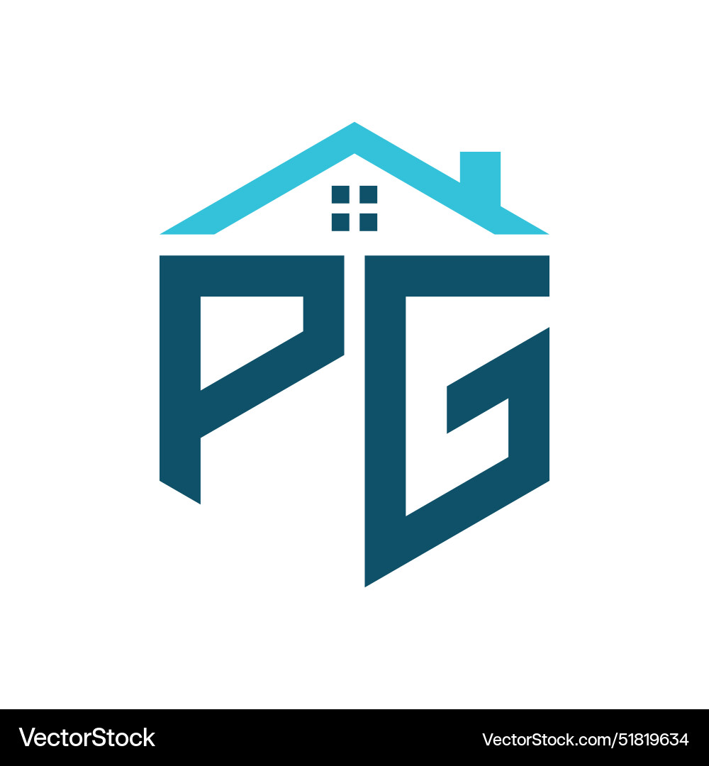 Pg house logo design template letter Royalty Free Vector
