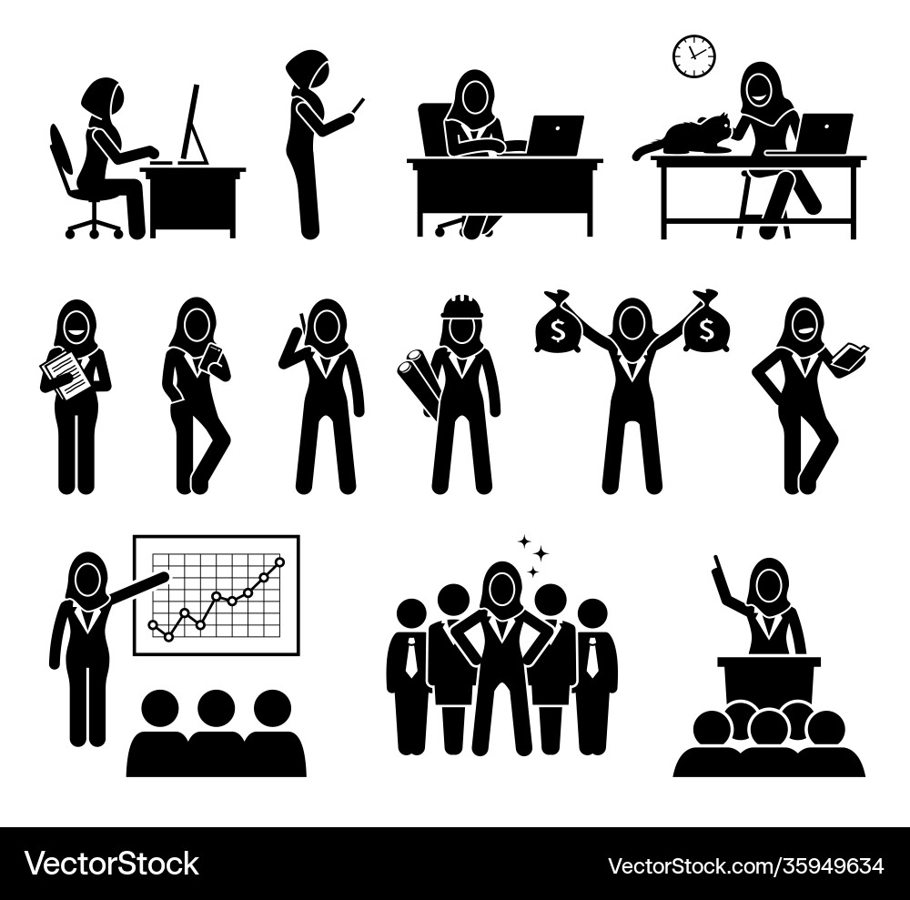 Professional modern muslim executive Royalty Free Vector