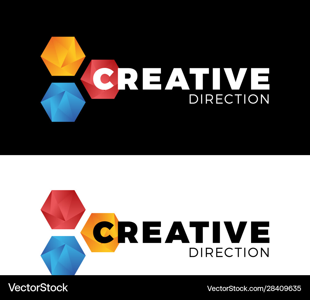 Colorful Hexagon Comet Logo Royalty Free Vector Image