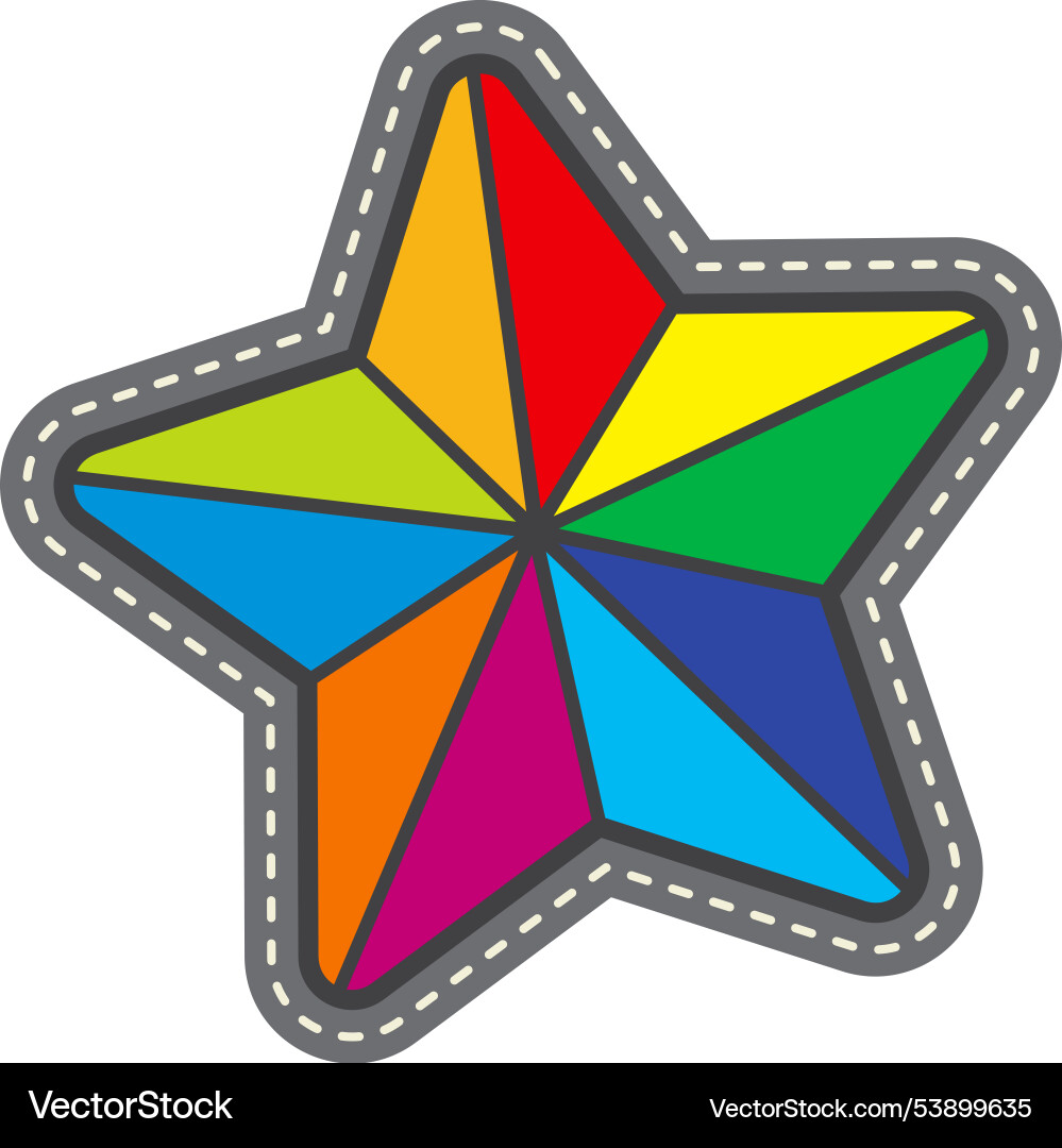 Colorful star sticker magic starburst textile Vector Image
