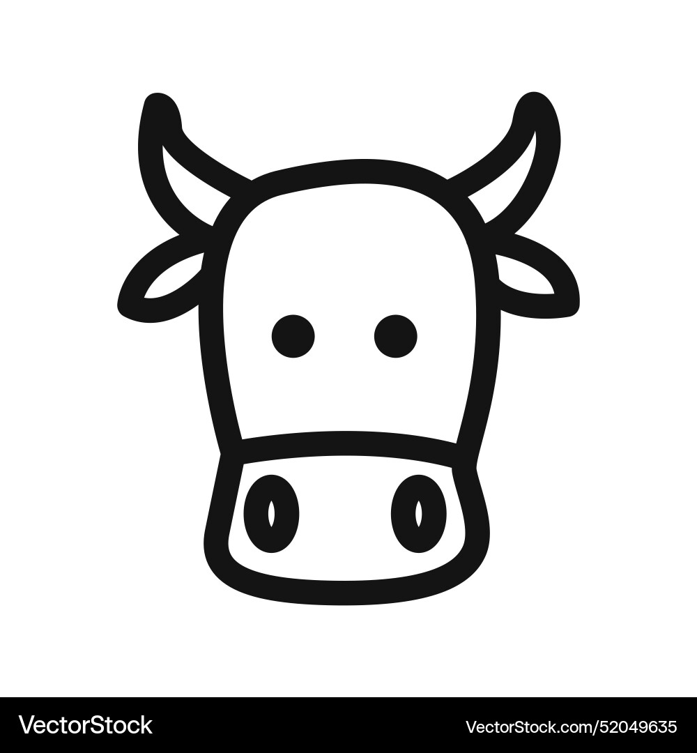 Cow head icon linear graphics sign Royalty Free Vector Image