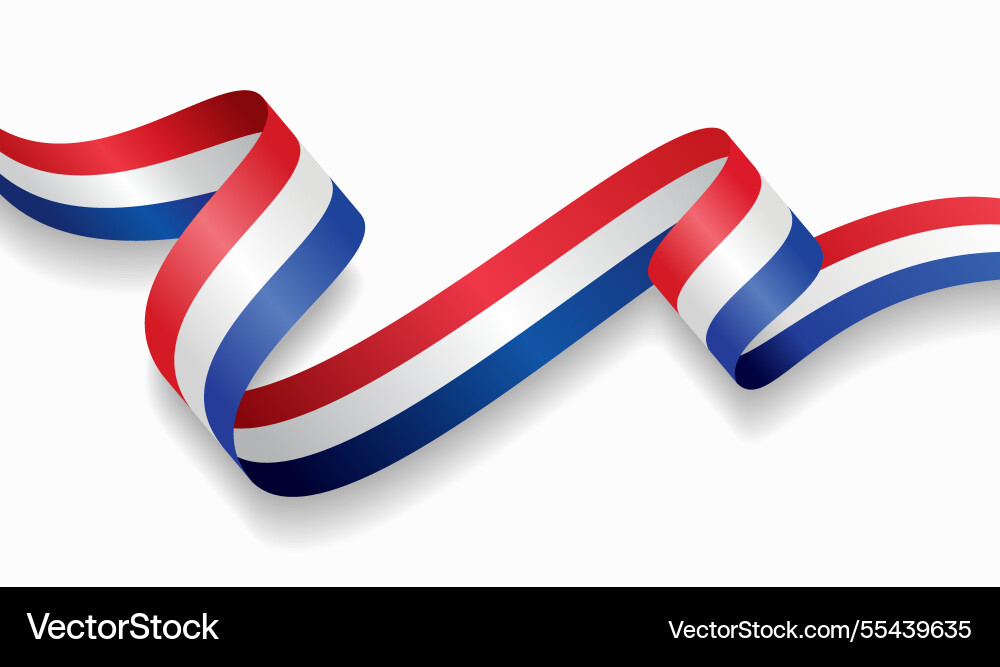 Dutch flag wavy abstract background Royalty Free Vector