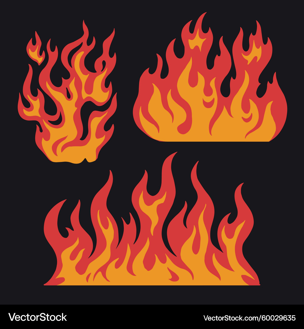 Dynamic Flame Effects Royalty Free Vector Image