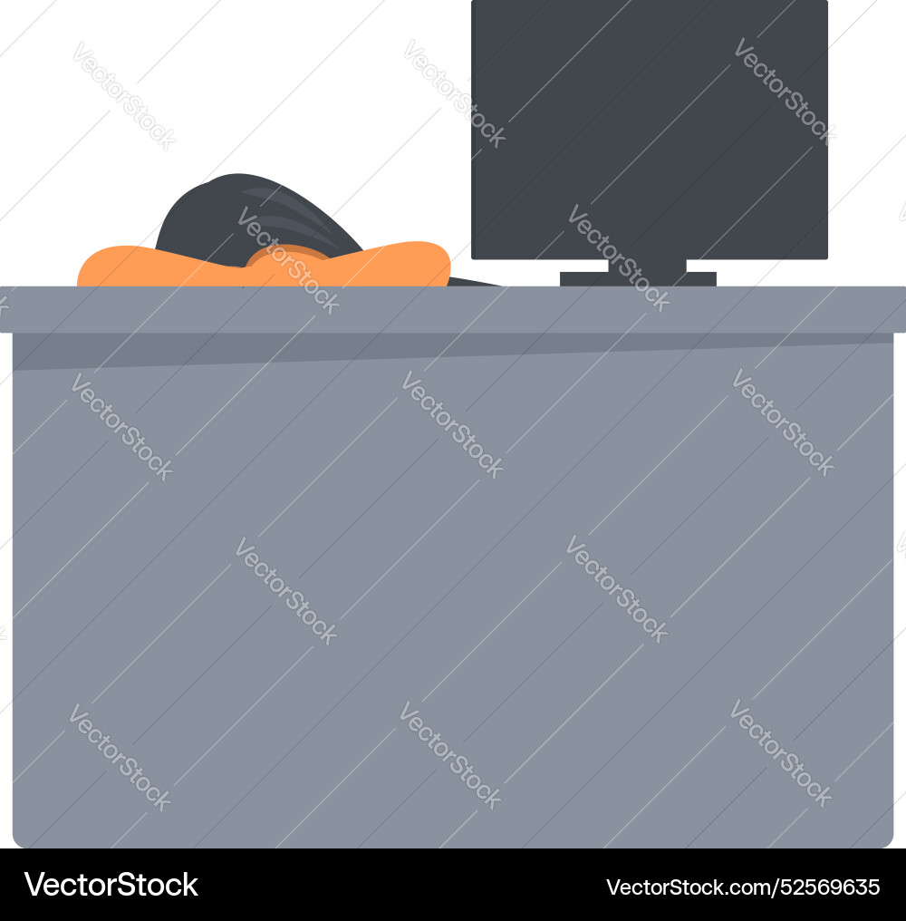 Exhausted office worker sleeping at desk Vector Image
