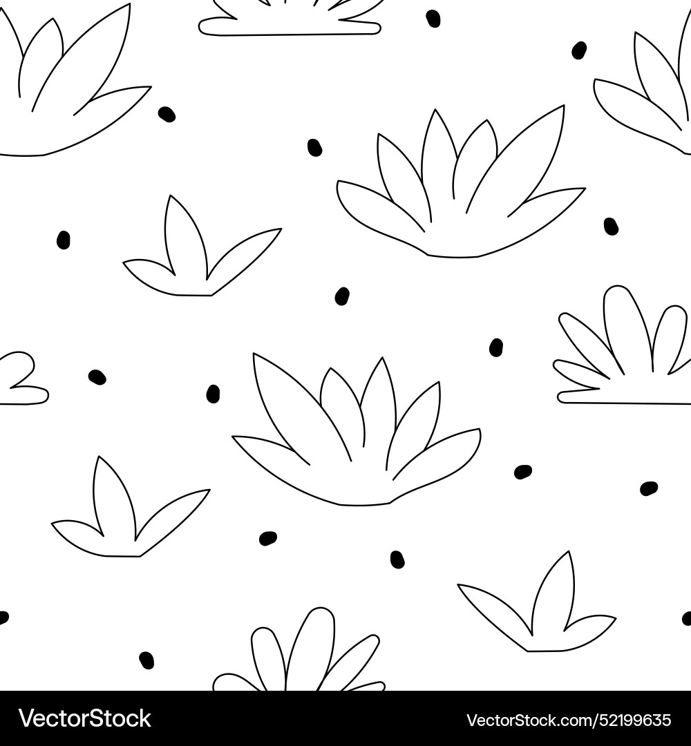 Growing grass and plant coloring page Royalty Free Vector