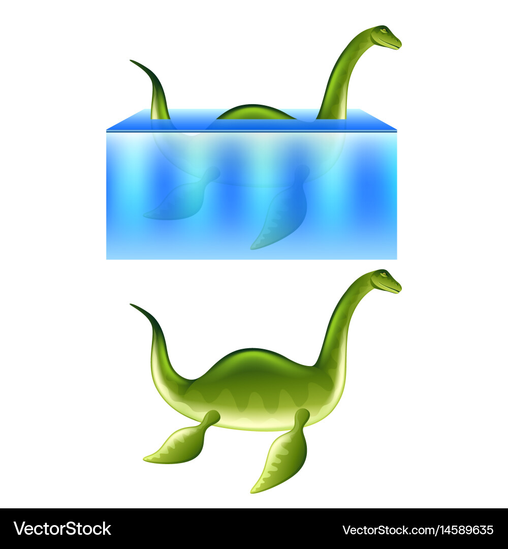 Nessie loch ness monster isolated Royalty Free Vector Image