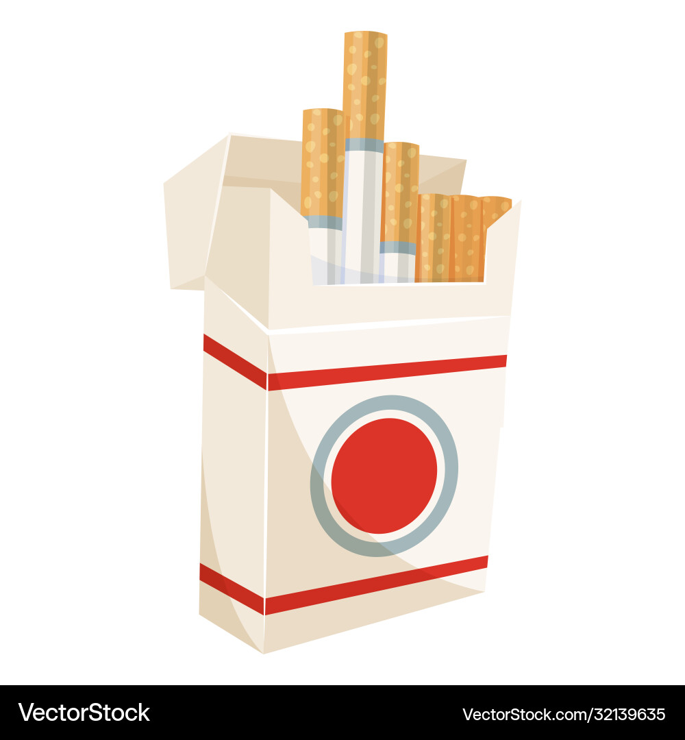 Pack cigarettes open tobacco cardboard box Vector Image