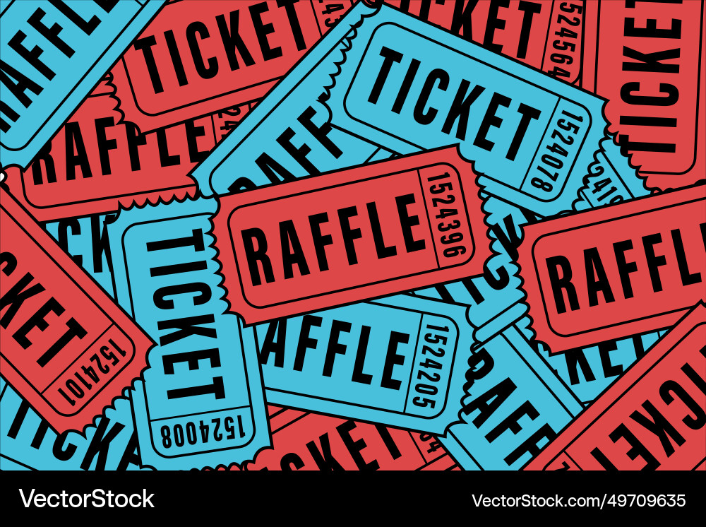 Red and blue raffle ticket Royalty Free Vector Image