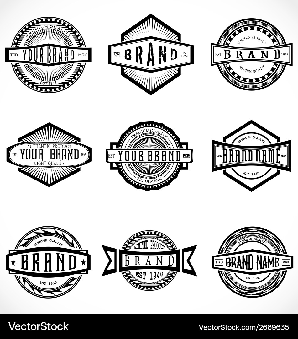 Retro brand labels Royalty Free Vector Image - VectorStock