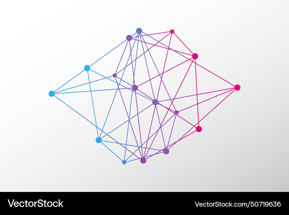 Abstract low poly pink blue gradient network Vector Image