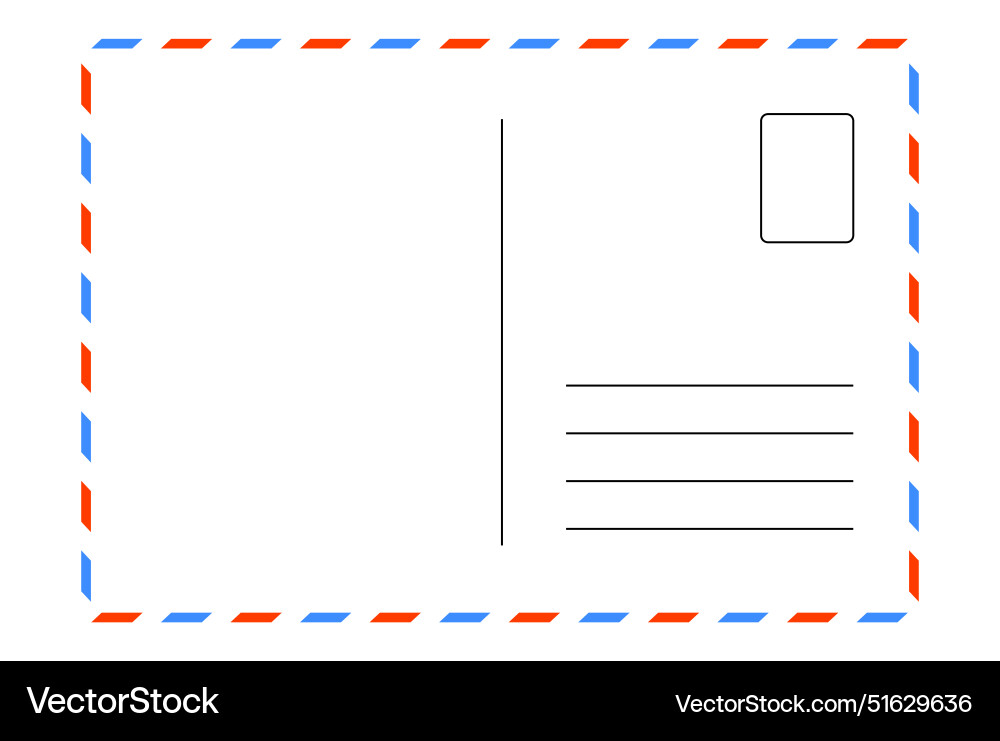 Blank postcard template with place for stamp Vector Image Blank postcard template with place for stamp Vector Image