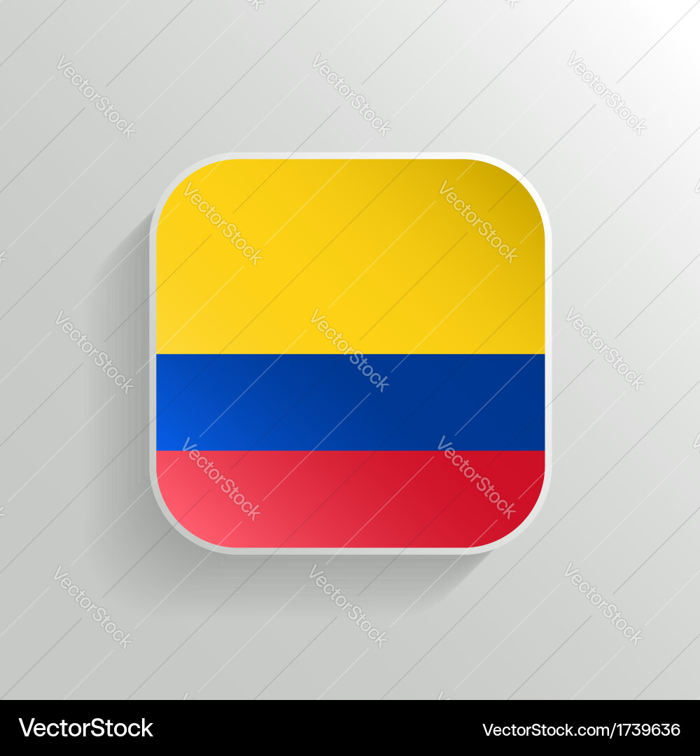 Button - colombia flag icon Royalty Free Vector Image