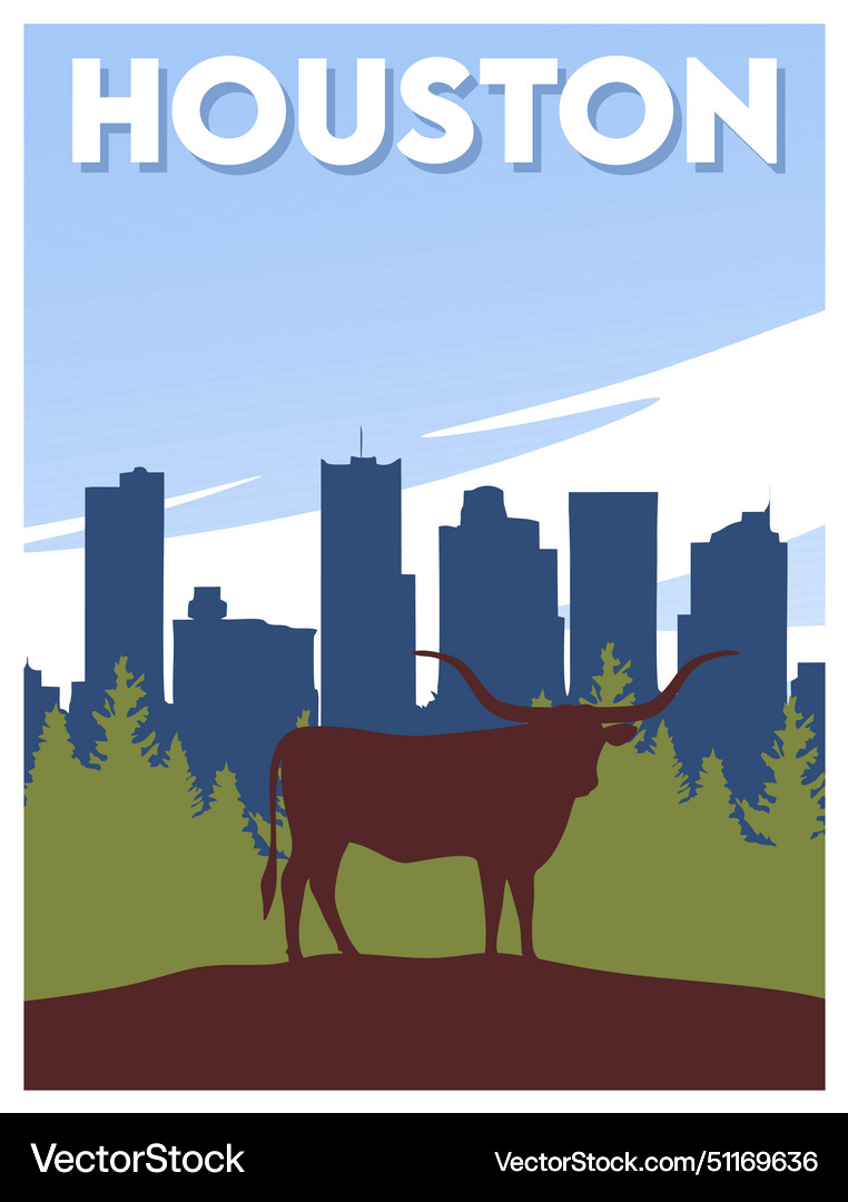 Houston texas united states Royalty Free Vector Image