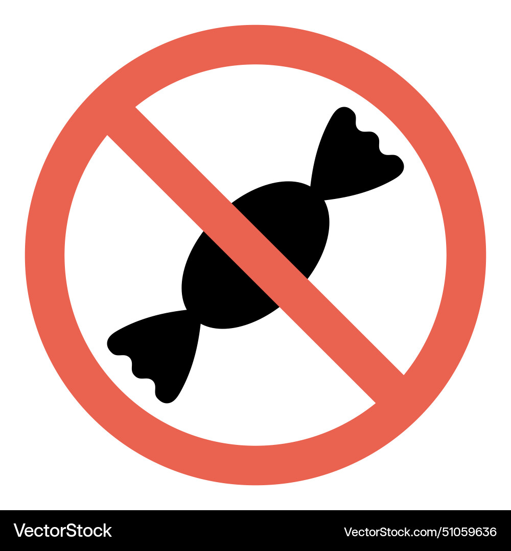 Icon sign crossed out candy prohibition eating Vector Image