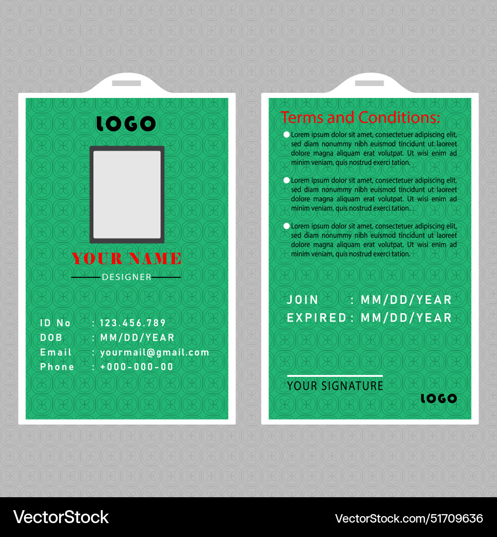 Modern and clean id card template corporate Vector Image