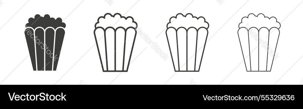 Popcorn icons set graphic designs Royalty Free Vector Image