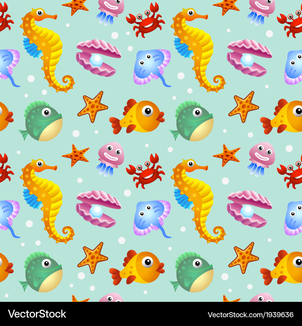 Underwater Sea Creature Pattern Royalty Free Vector Image