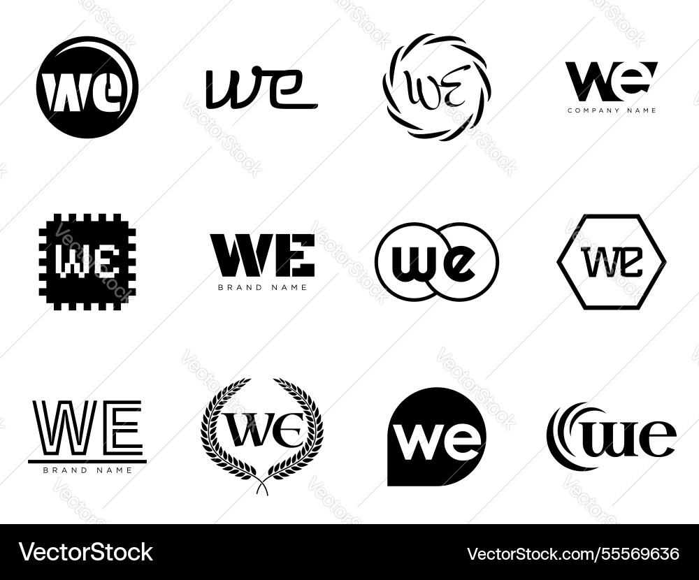 We logo company template letter w and e logotype Vector Image