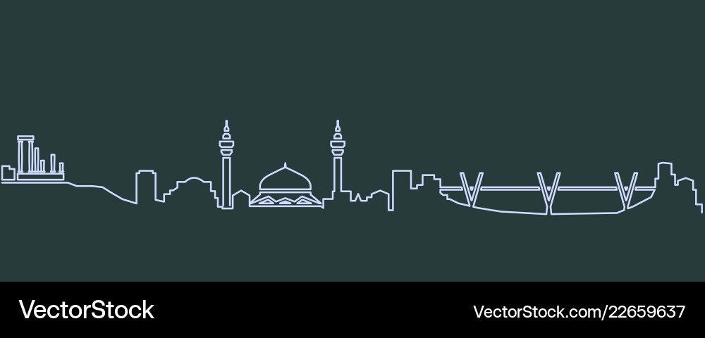 Amman single line skyline Royalty Free Vector Image