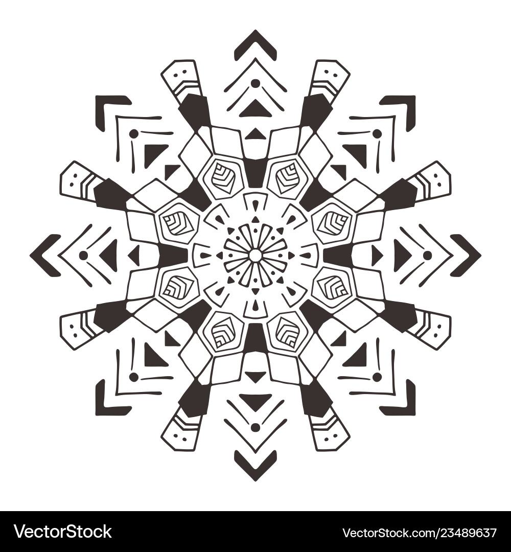 Decorative mandala tribal art Royalty Free Vector Image