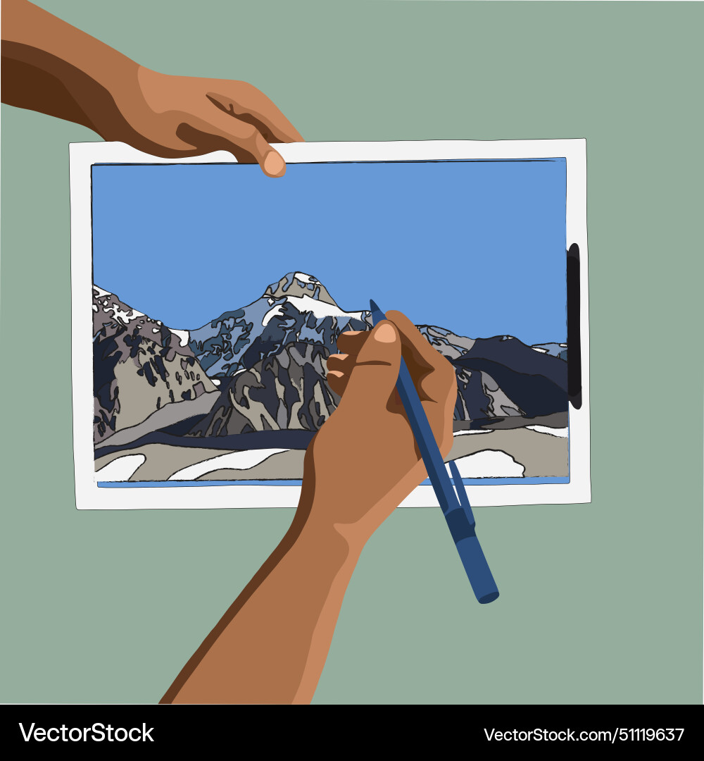 Drawing process Royalty Free Vector Image - VectorStock