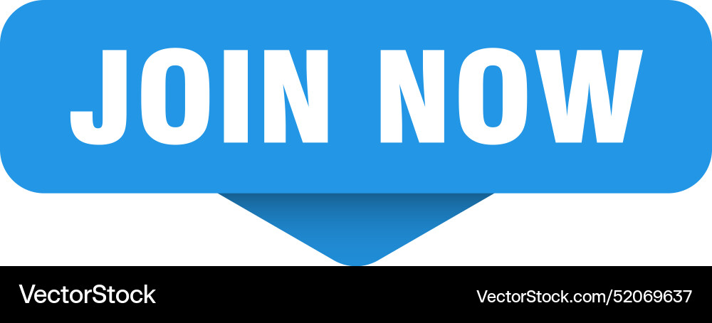 Join now sticker sign on transparent Royalty Free Vector